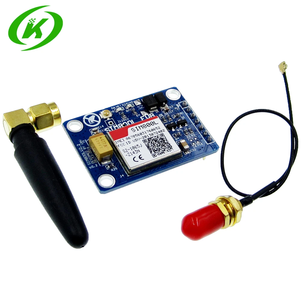 1PCS SIM800L V2.0 5V Wireless GSM GPRS MODULE Quad Band W/ Antenna ...