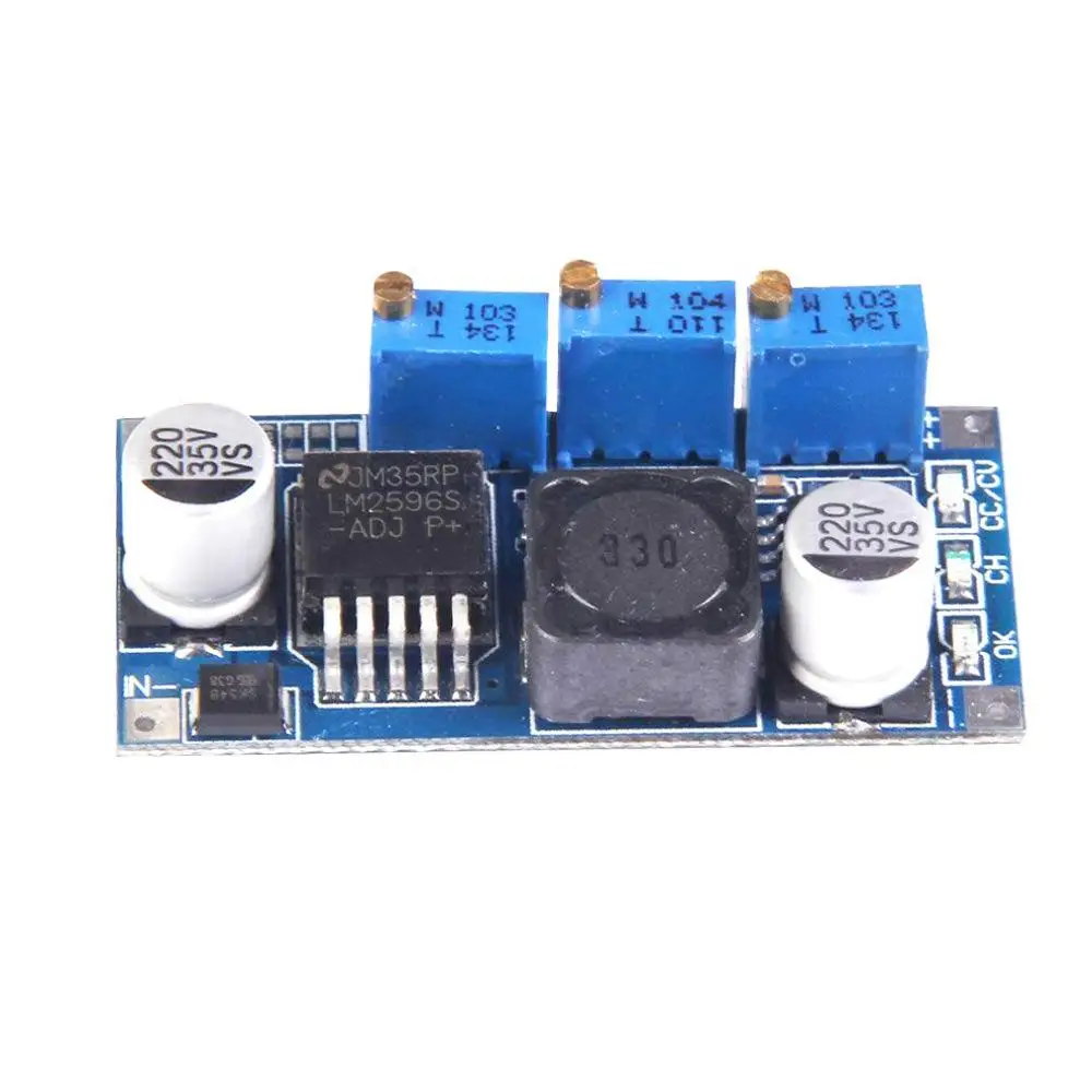 DC DC de Controlador LED LM2596, módulo de fuente de CC/potencia CV ajustable, reductor ...