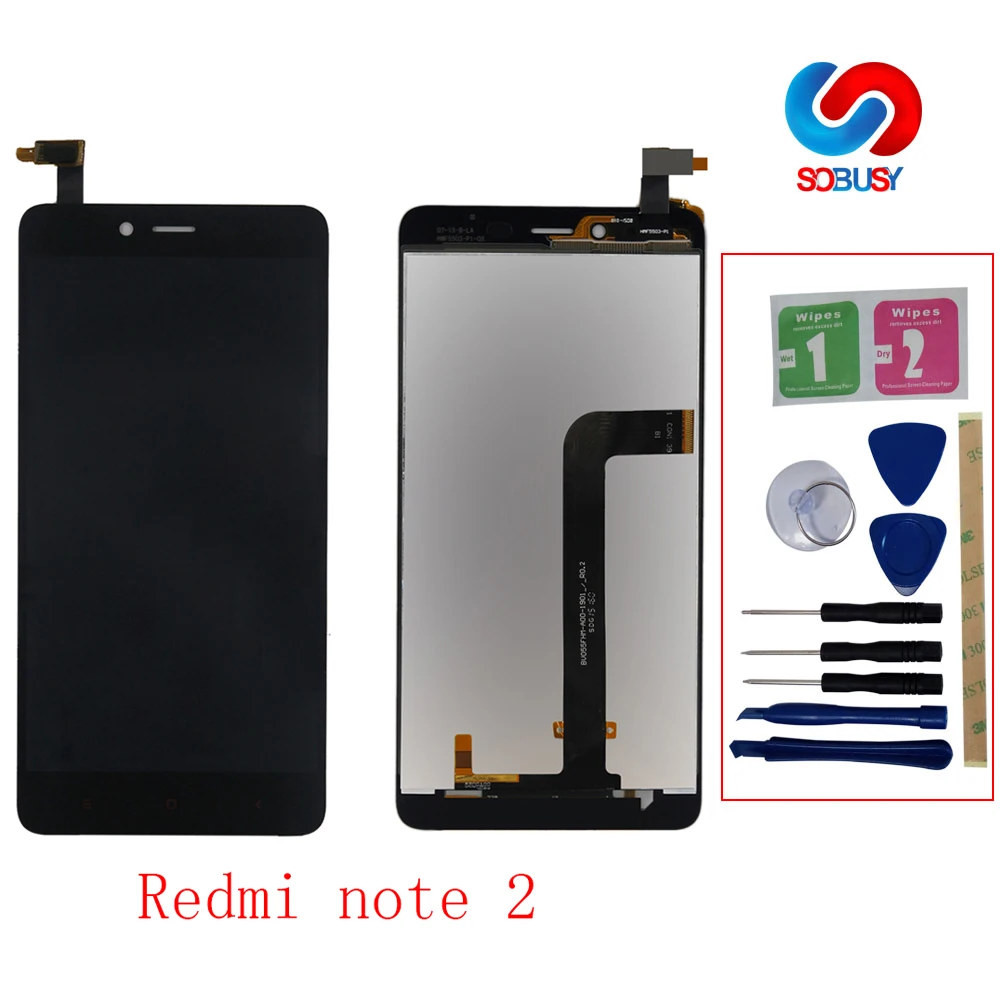 5.1 "tela para xiaomi redmi nota 2 lcd tela de toque digitador ...