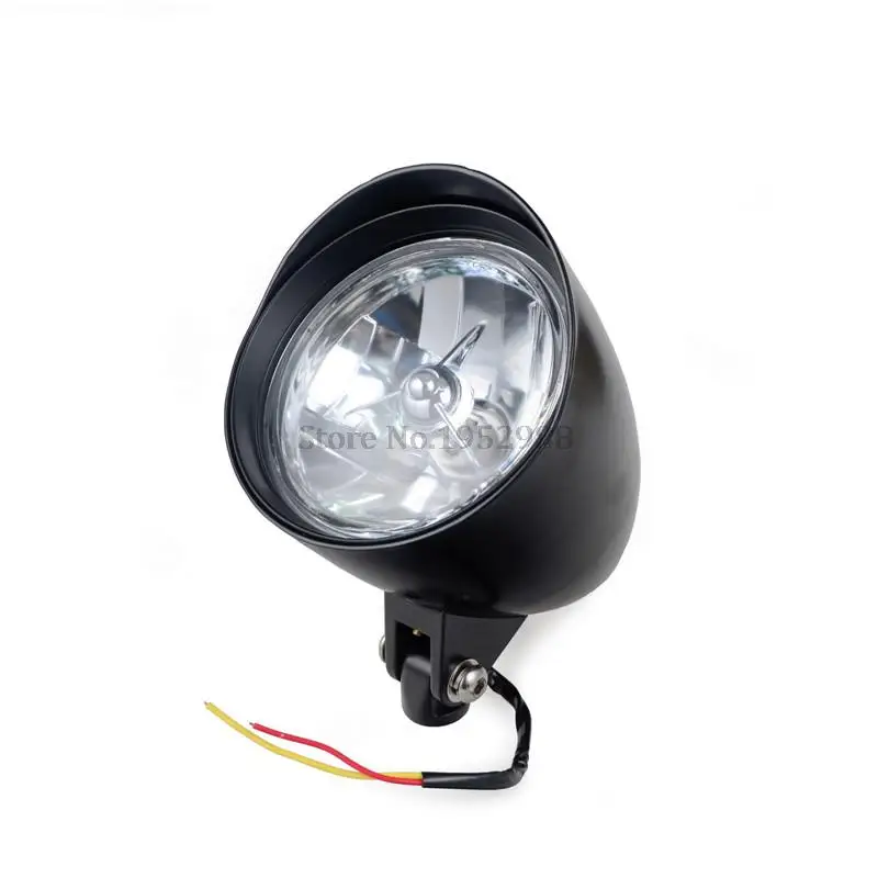 Clear Lens 5 3/4" Headlight W/ Visor For Harley Custom Chopper Bobber ...