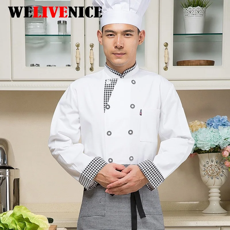Cooking suit Long sleeved summer men and women kitchen Western ...