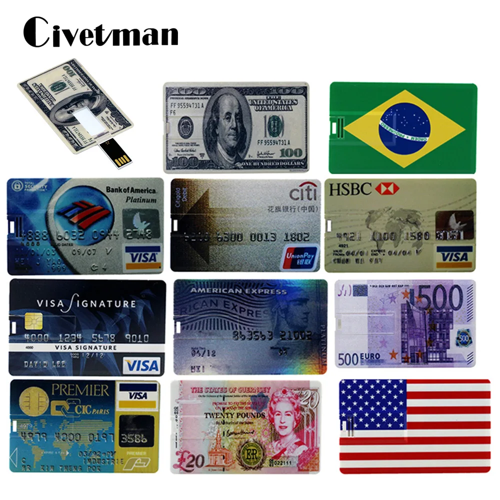 Waterproof Usb Flash Card 256gb 128gb 64gb 32gb 16gb 8gb Bank Credit ...
