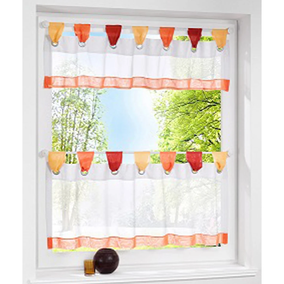 European style bistro window curtain fancy tap top kitchen curtain cafe ...