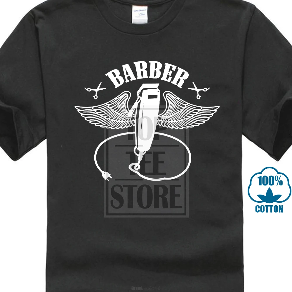 Print Cotton High Quality Short Sleeve Gift For Barber T Shirt ...