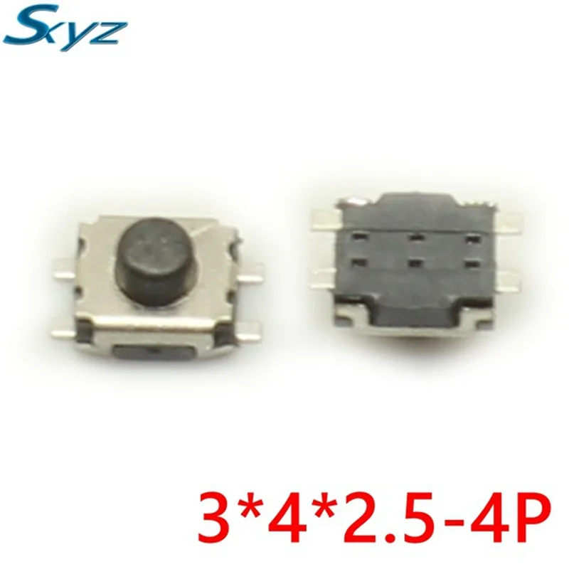 50PCS/LOT 3*4*2.5mm SMD Switch 4 Pin Touch Micro Switch Tact Push ...