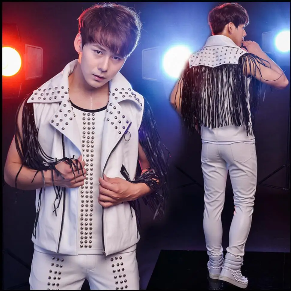 Nightclub-Bar-Men-Singer-Coats-Costume-Stage-Tide-Rivets-Tassel ...