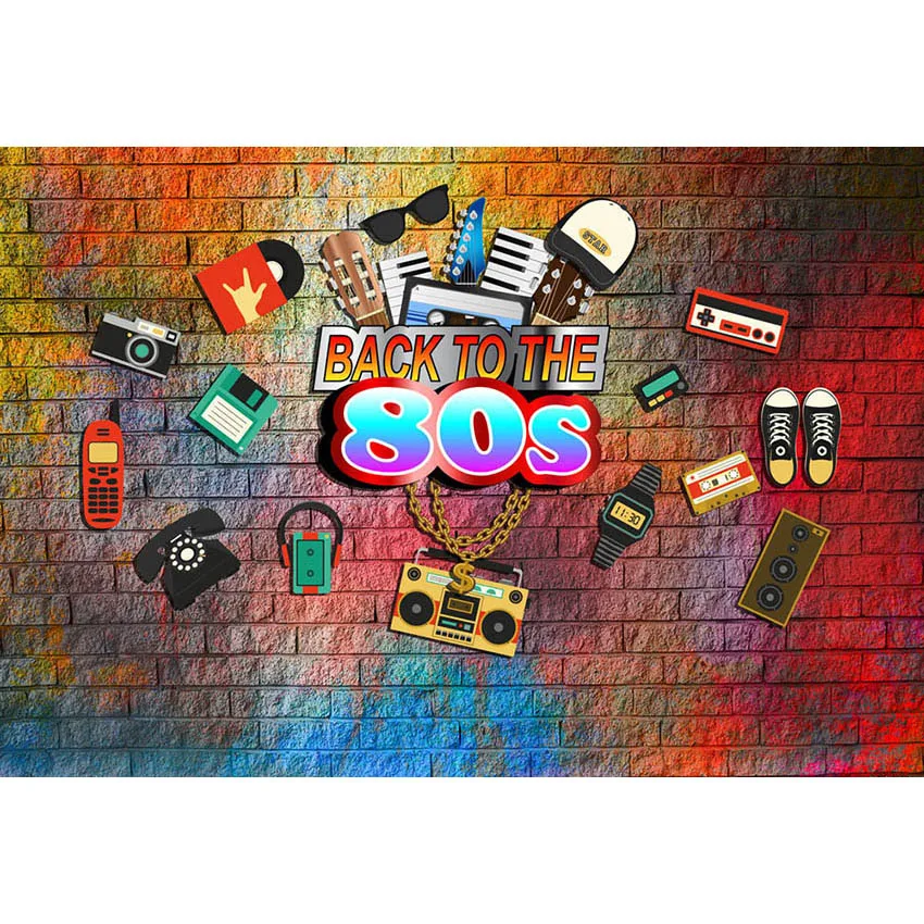 Photography Background Back to the 80's Vintage Theme Backdrop Graffiti ...