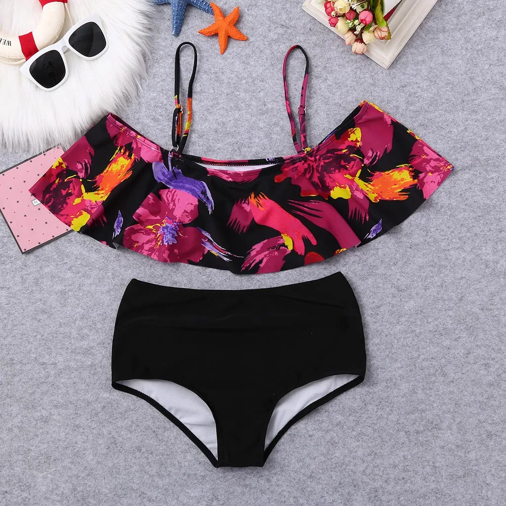 High quality Bikini 2020 Women Floral Print Bikini Set Swimming Two ...