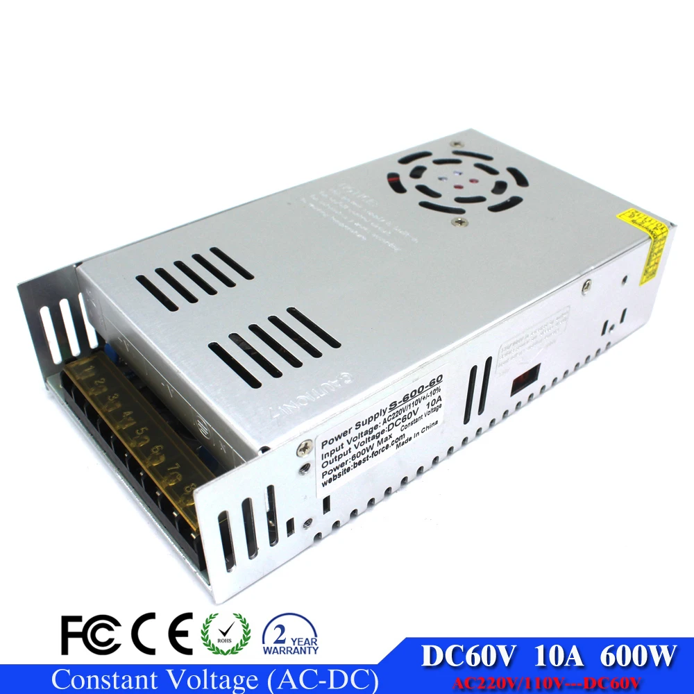 Universal Power Supply dc60V 10A 600w Led Driver Transformer 110V 220V ...