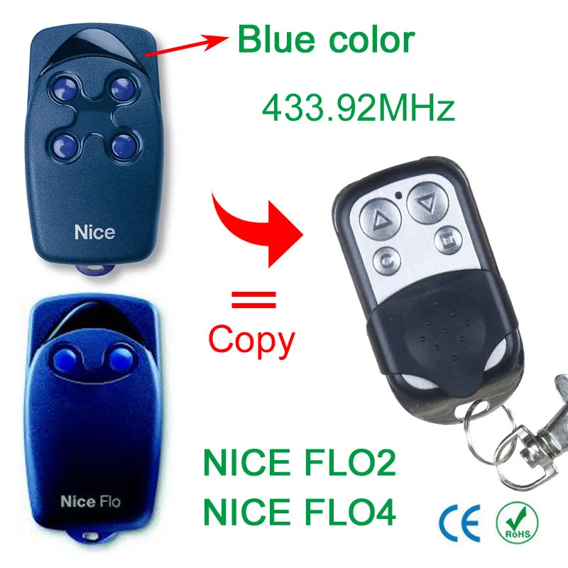 copy NICE FLO1 FLO2 FLO3 FLO4 (blue button) 433.92mhz remote control ... copy NICE FLO1 FLO2 FLO3 FLO4 (blue button) 433.92mhz remote control ...