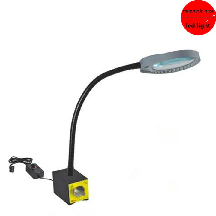 Soft rod adjustable magnetic base led magnifier 8X magnifier with 8W ...