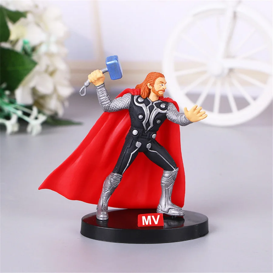 9.5cmX5cm Mini Avengers Iron Man Captain America Hulk Thor Figure Set ...