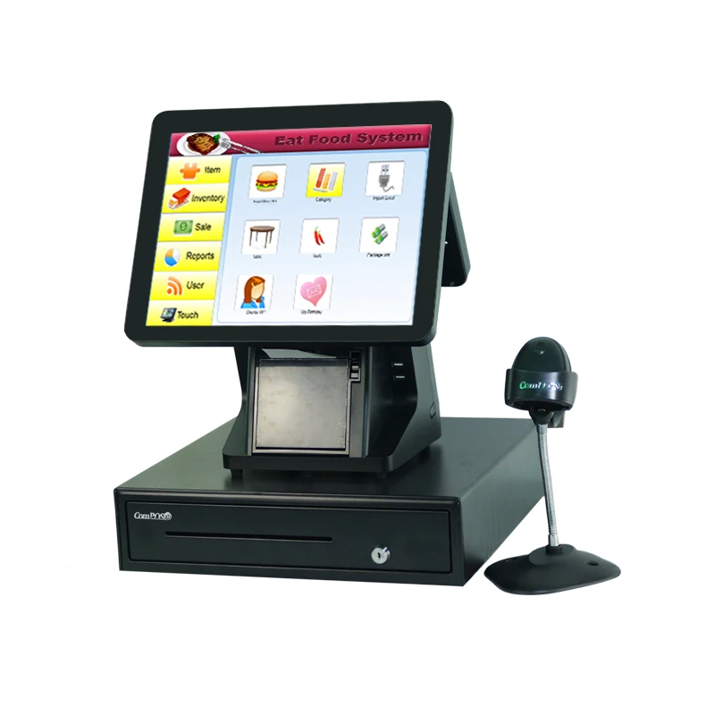 15 inch touch screen pos system built in 80mm pos printer All in one ...