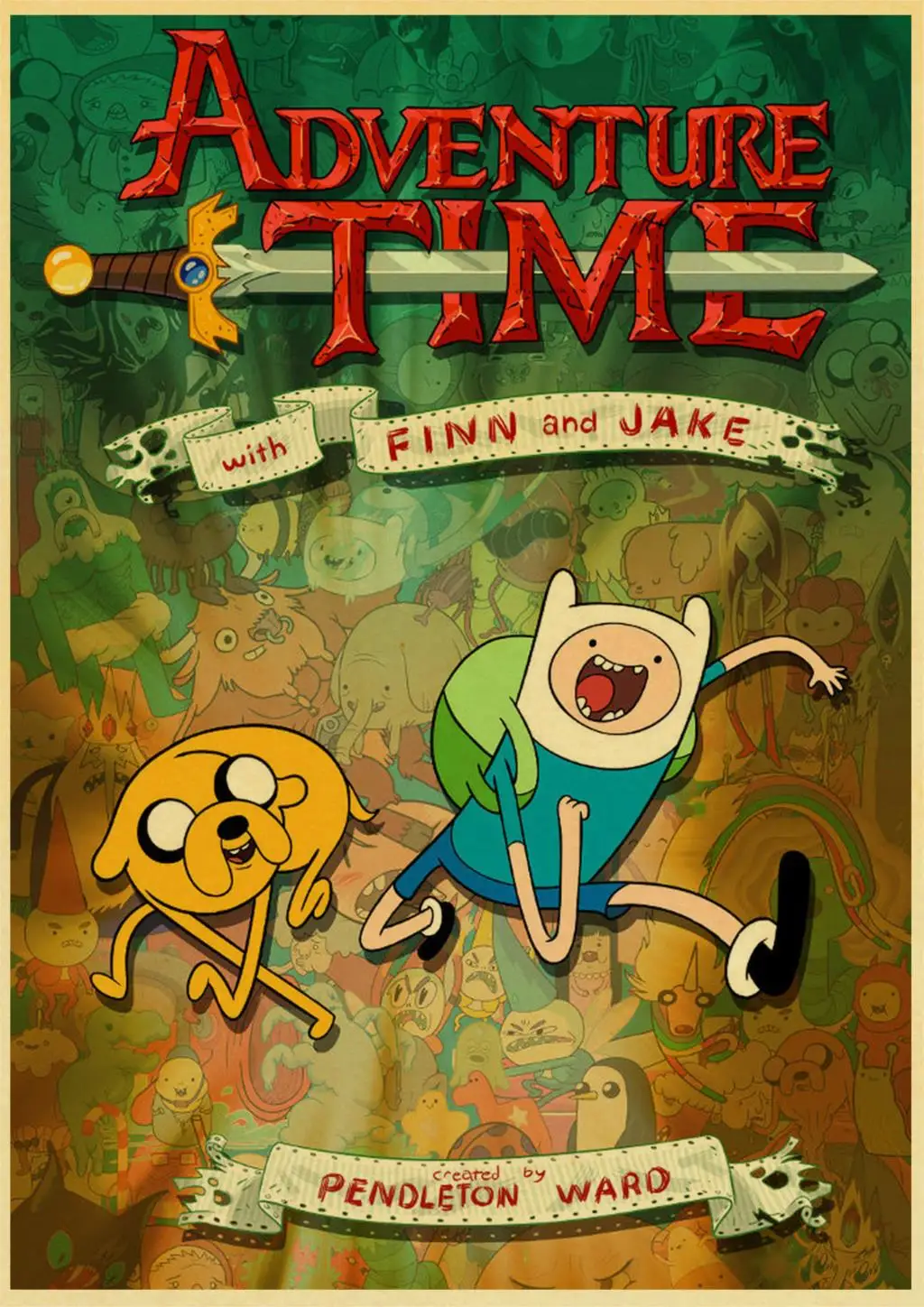 Adventure Time With Finn And Jake Cartoon Poster - KawaiiMerch.com
