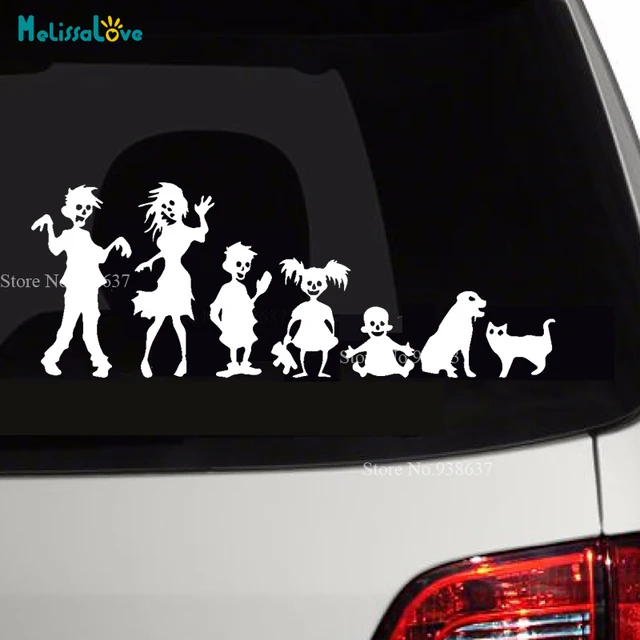 Zombie Family Car Stickers Zombie Family Stick Figures Car Decals
