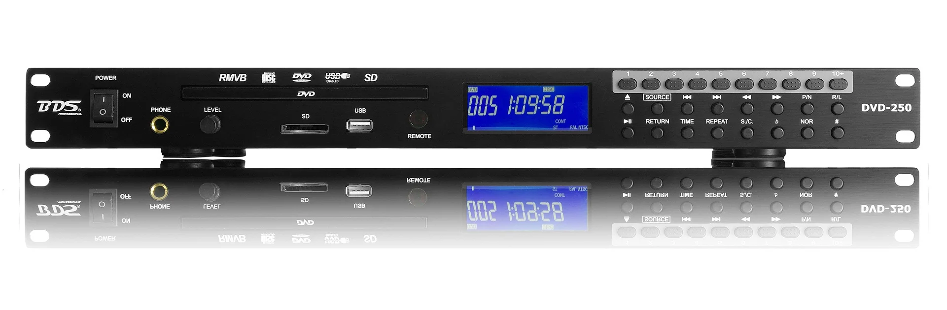 Bds dvd 250 rack 1u dvd rmvb player washer lighting and sound lcd screen|screen portable dvd ...