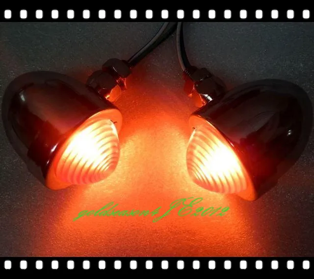 from aftermarket Chrome/Red TURN SIGNAL Bullet LIGHT fitting for Harley ...