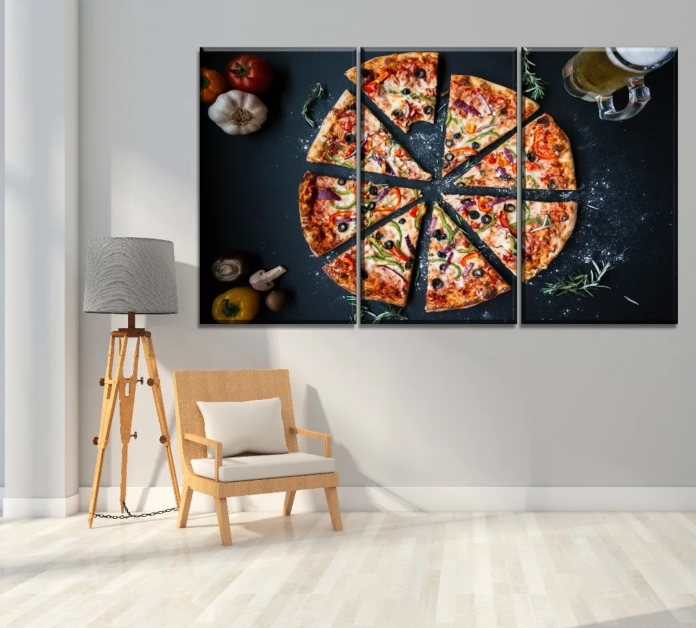 Modern Pizza Restaurant Wall Decorative 1 Piece Framework Or Frameless ...