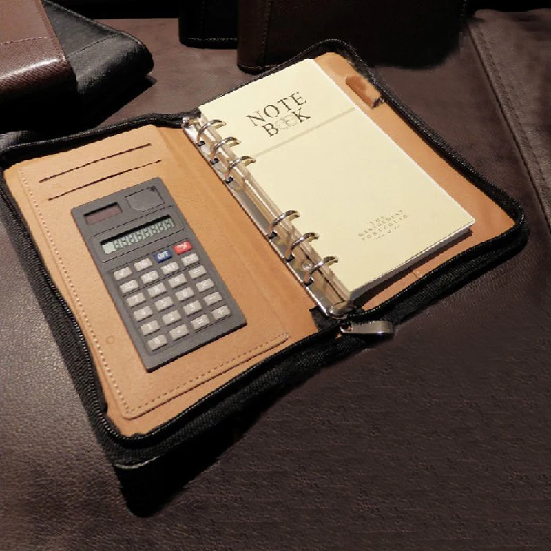 MEIKENG Multifunction Calculator Loose Leaf Notebook Folder Office ...