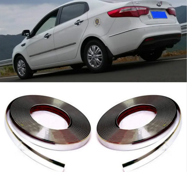 6mm 30mm Car Chrome Decor Strip Sticker Silver Auto Styling Moulding ...