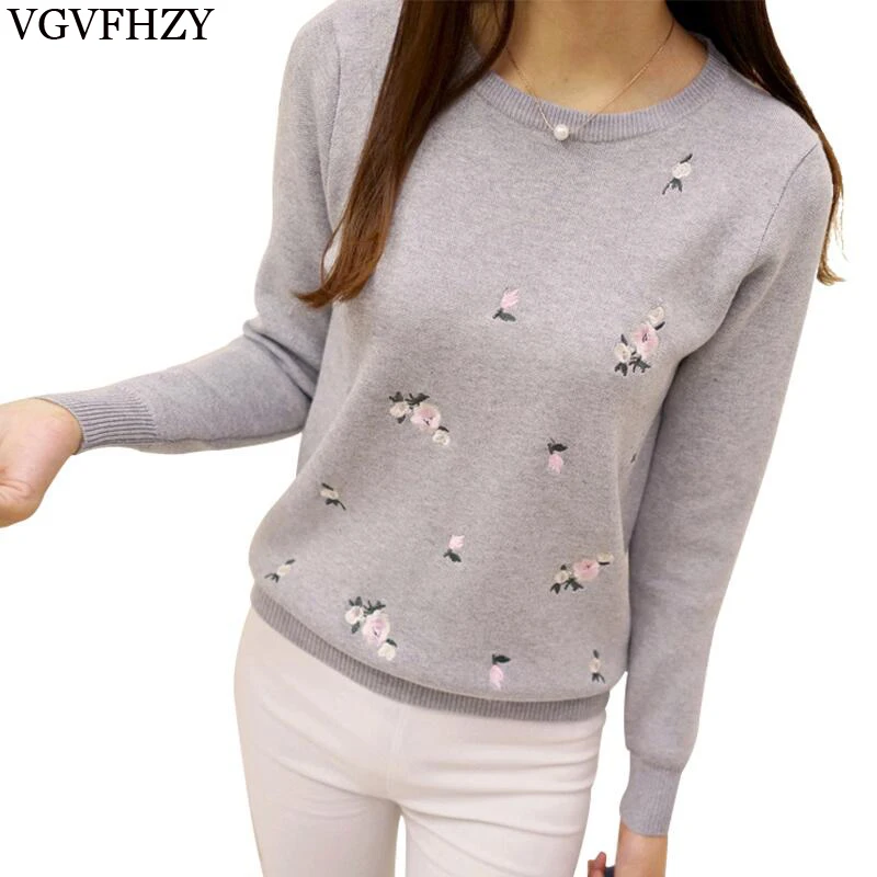 2021 Embroidery Knitted Sweater Women Winter Pullovers Long - AliExpress