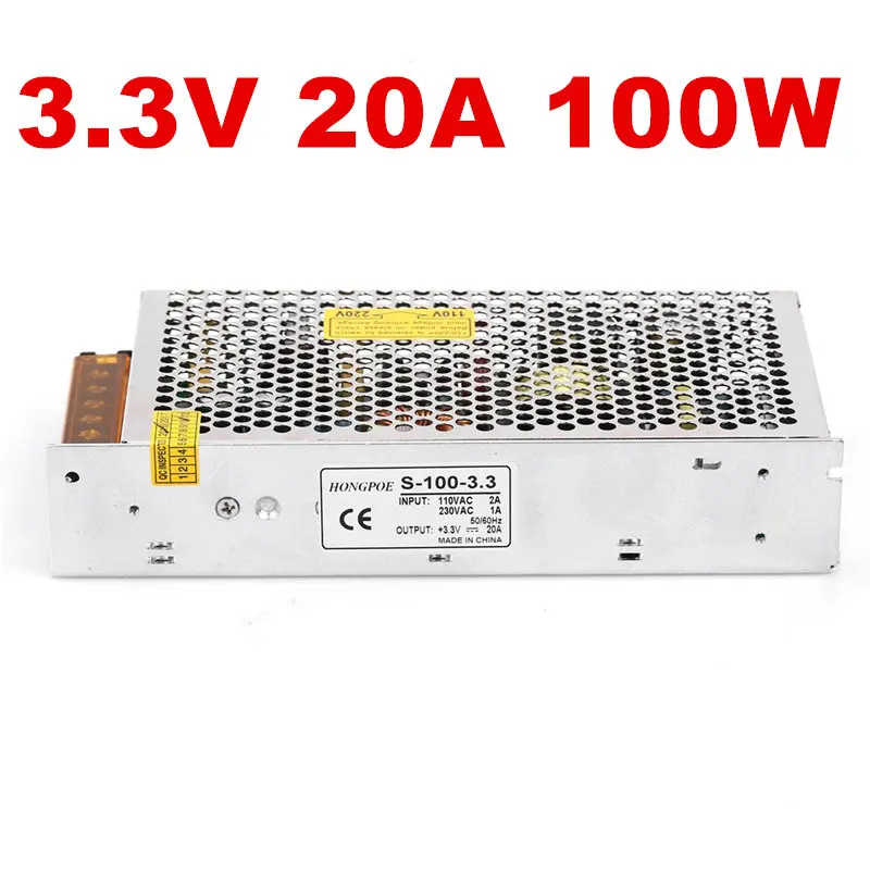 1PCS 100W 3.3V AC100 240V 3.3V power supply 3.3V 20A AC DC 100W 3.3V20A ...