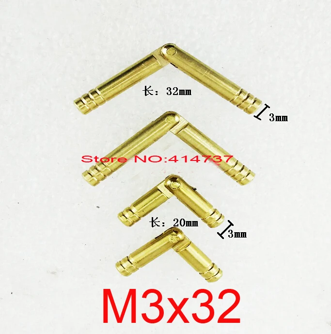 Durable 50pcs M3*32mm 3mm Brass Barrel Hinge Round Cylindrical Hidden ...