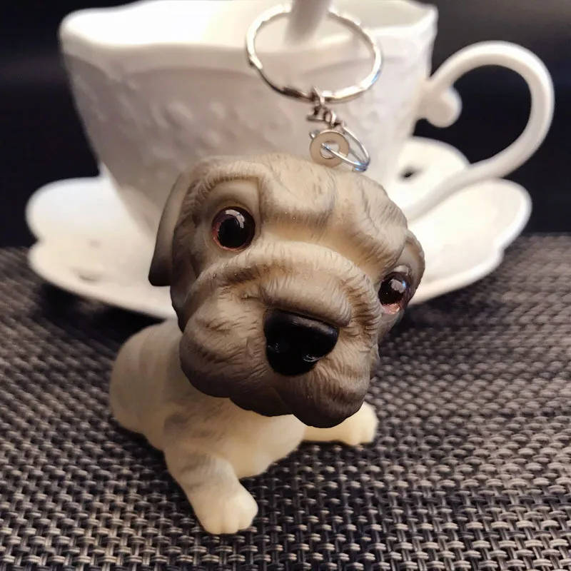 2018 kawaii Hapi dog key chain leather dog key ring new arrival fashion ...