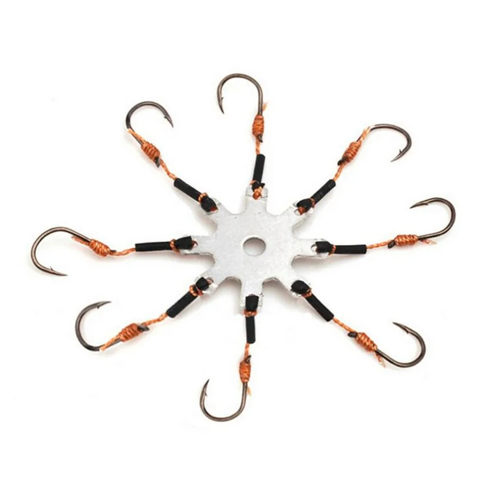 Outdoor Universal 8 Hooks High Carbon Steel Explosion Hook Fishing Hook ...