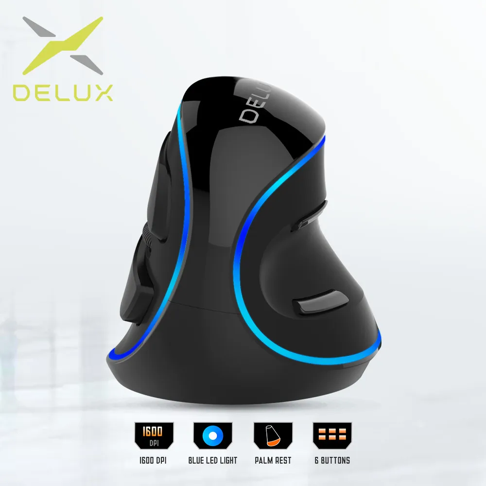 Delux M618Plus RGB Ergonomic Vertical Mouse Buttons 4000, 44% OFF