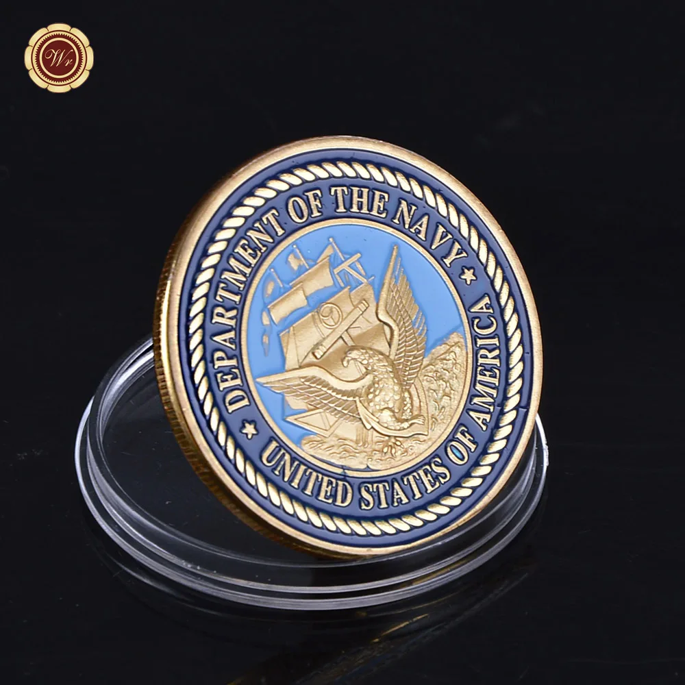 U.S. Department Of the Navy Coin metal Gold Plated Coin American ...