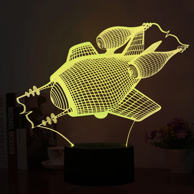 Magical 3D LED Submarine Night Lights LED Atmosphere Lamp Multi colors ...