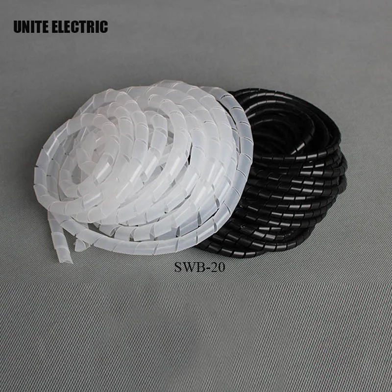 SWB 20 Diameter 20mm (length about2.1m) white Spiral Cable Wire Wrap ...