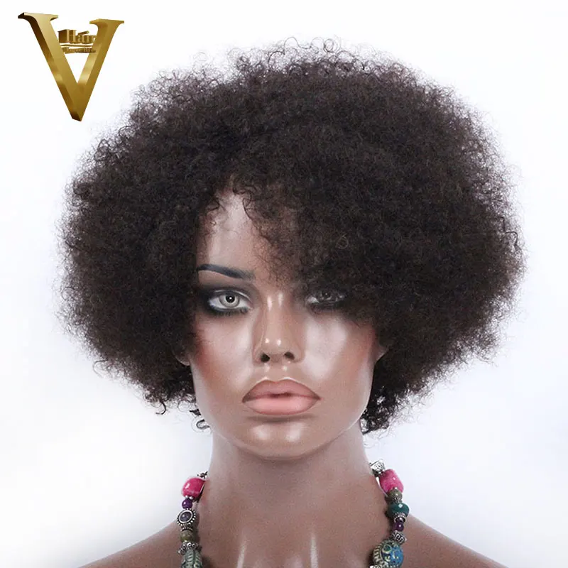 Short Lace Front Human Hair Wigs For African Women Afro Curly Natural ...