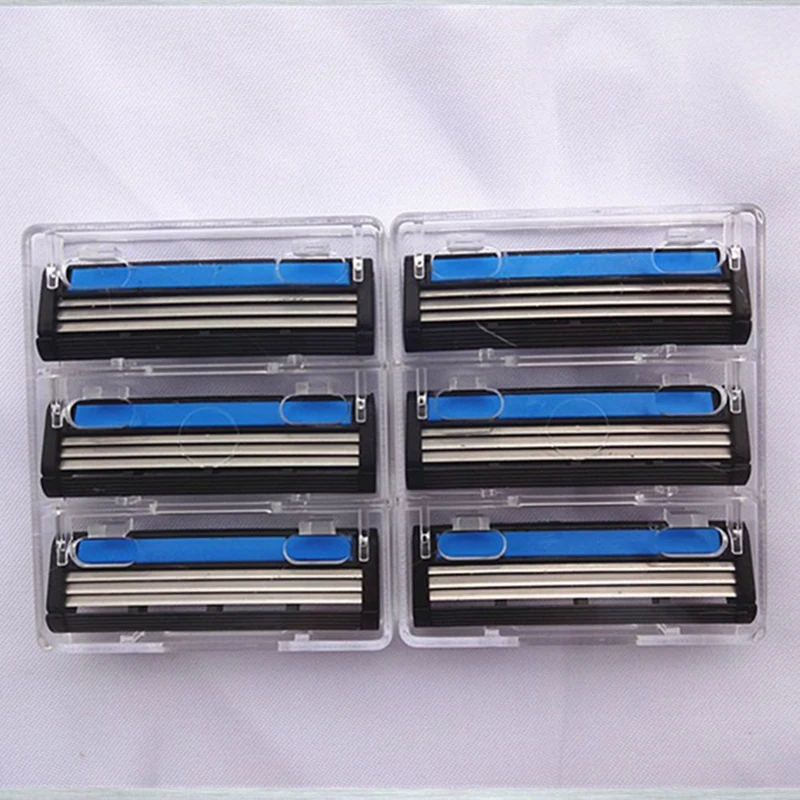 6 pcs/lot 3 Razor Blades For Men Trimmer Shaving Razor Men 3 Blade ...