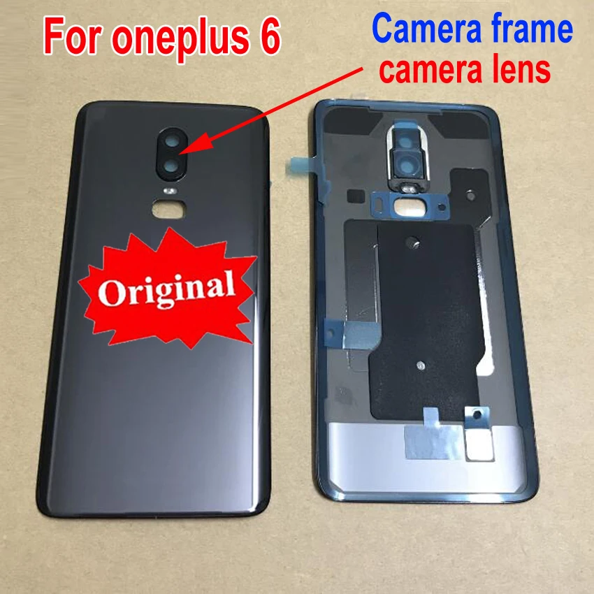 Оригинальное 3D стекло для Oneplus 6 six батарейный дверной чехол задняя крышка чехол для ...