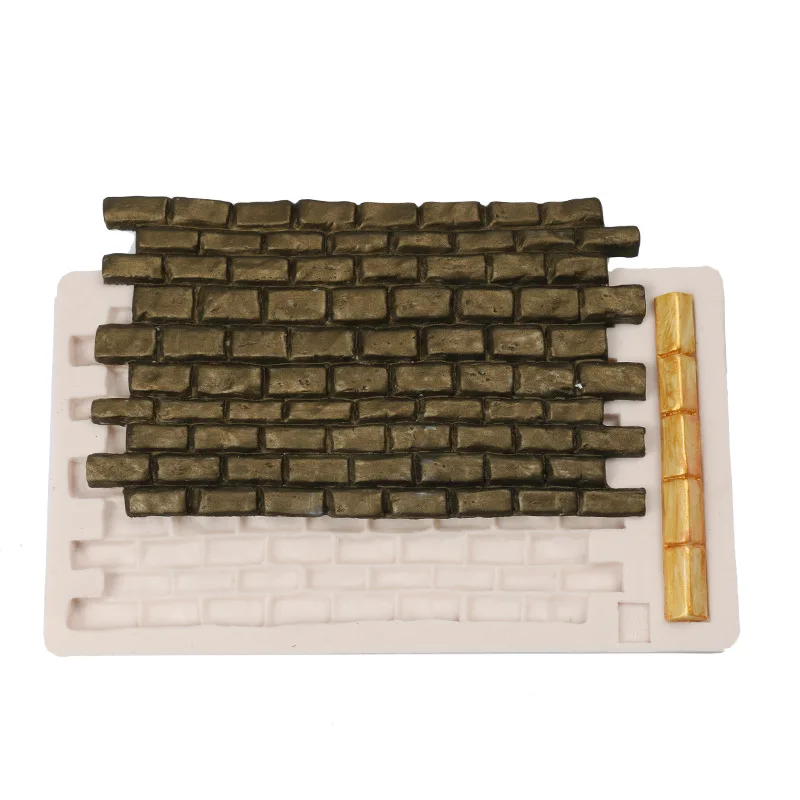 Wall Stone Silicone Mold Brick Wall Pattern Baking Fondant Mold Cake ...