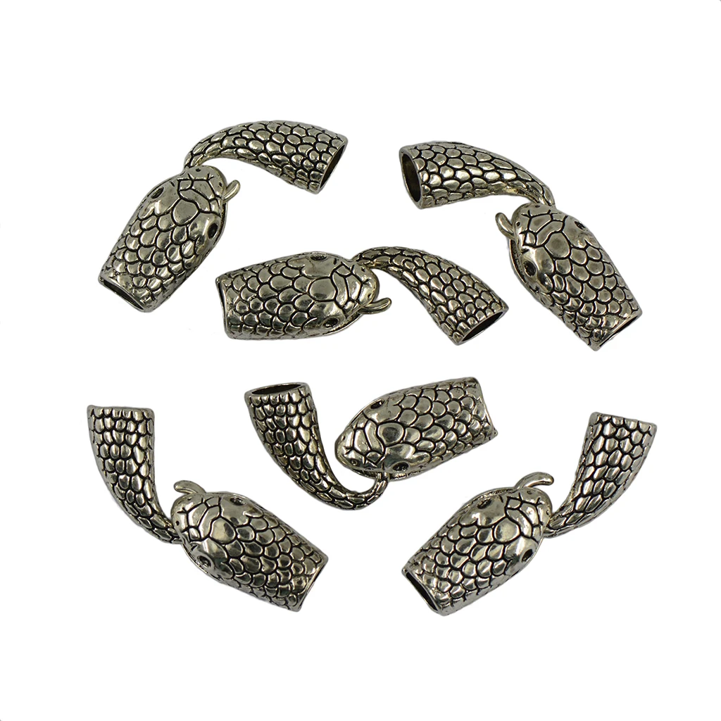 6-Sets-Hook-and-Eye-Clasp-fit-7mm-Cord-Snake-Head-Tail-End-Jewellery ...