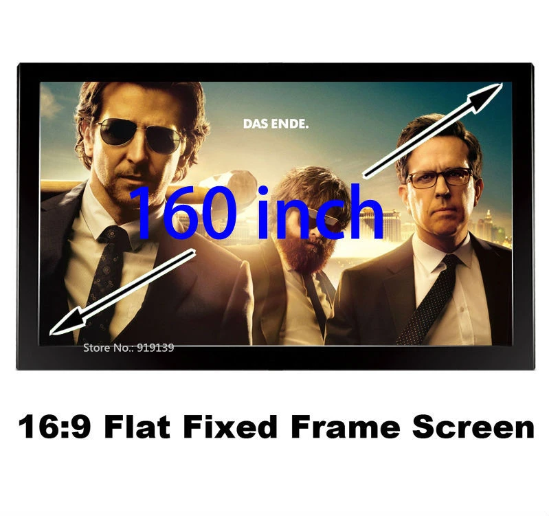 Huge Cinema Screen 160 Inch Flat Fixed Frame DIY Projection Screen 3D ...