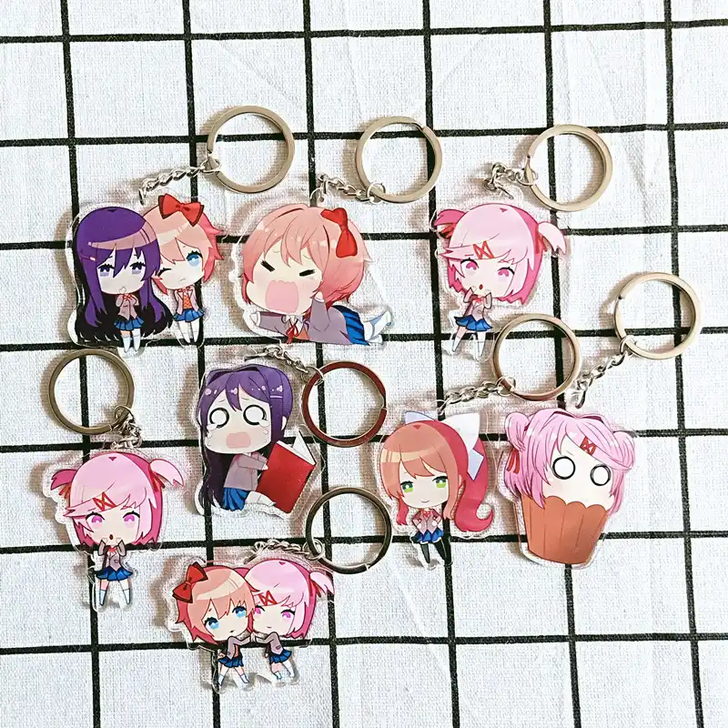 Doki Doki Literature Club Cosplay Props Monika Keychain Natsuki Sayori ...