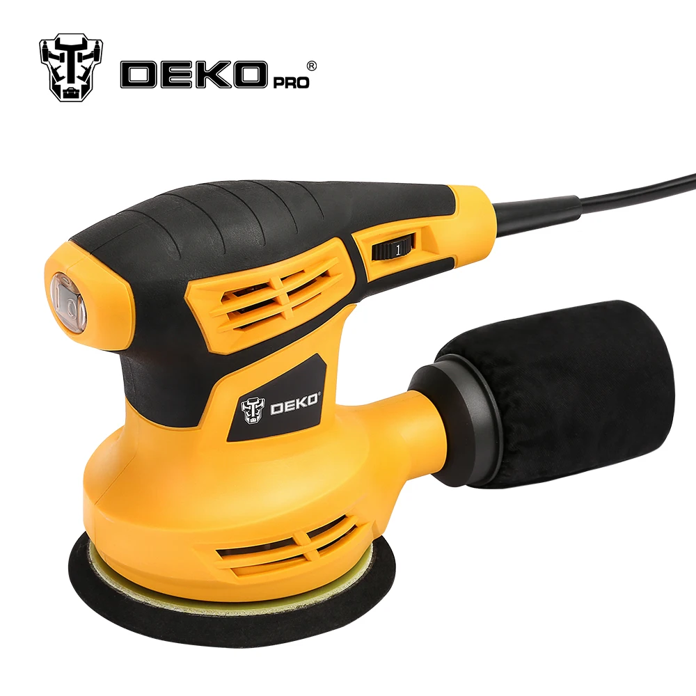 DEKOPRO QD6206R 280W Random Orbit Sander with 15 Sheets of sandpaper ...