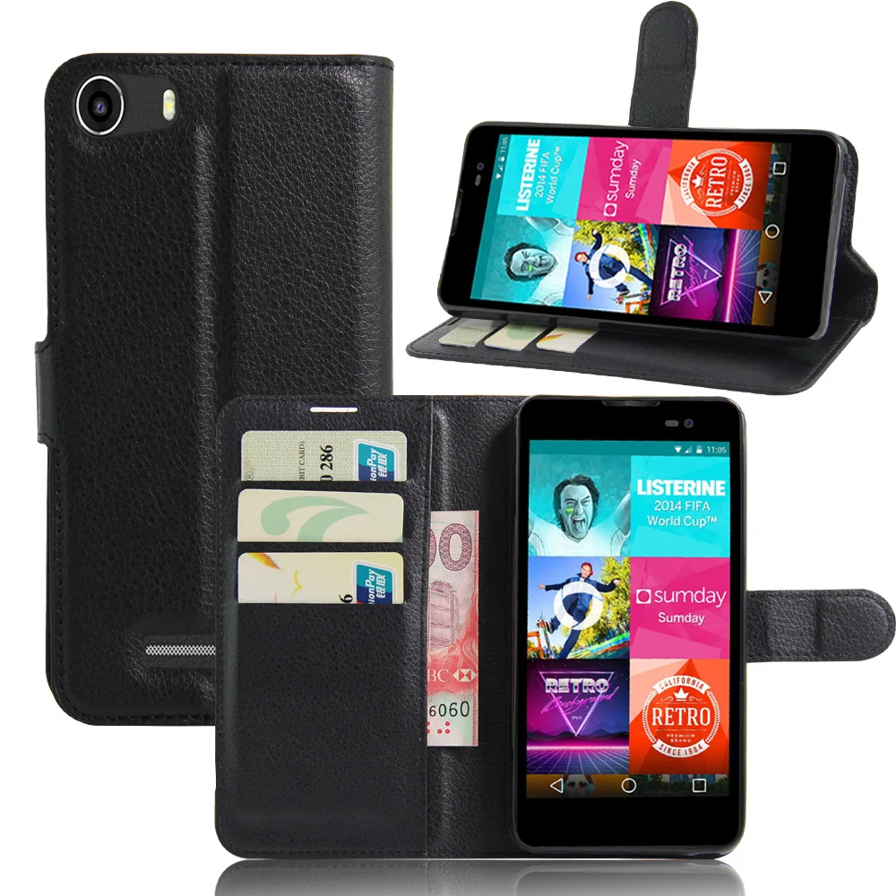 Retro cartera Funda de cuero PU para BLU Dash M libro estilo caso ...