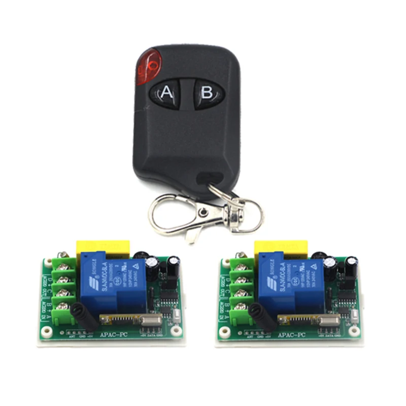 Wireless 1 Channel Remote Control Switch 220V 30A RF Gate Garage Door 2 ...