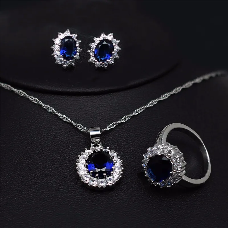 Queen Royal ocean blue white gold austrian crystal rhinestones zircon ...
