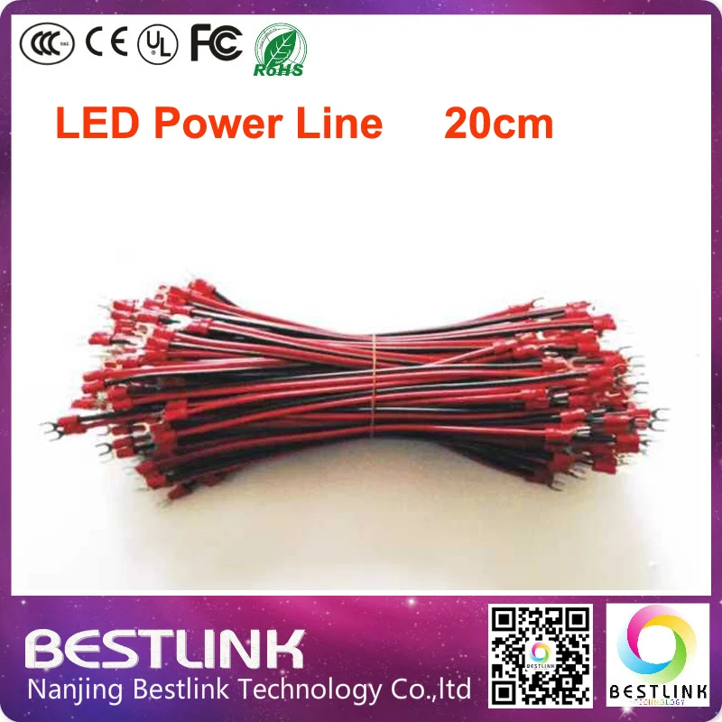 20cm long 20pcs a lot led power line led cable line to connect led ...