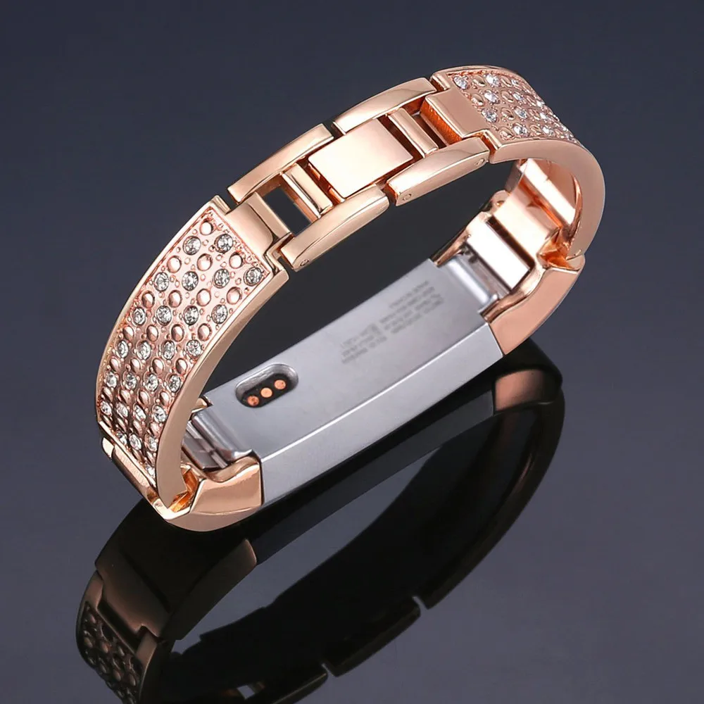 Smart Watch Bracelet Luxury Steel Metal Watchbands With Rhinestone Fashion Replacement Wrist ...