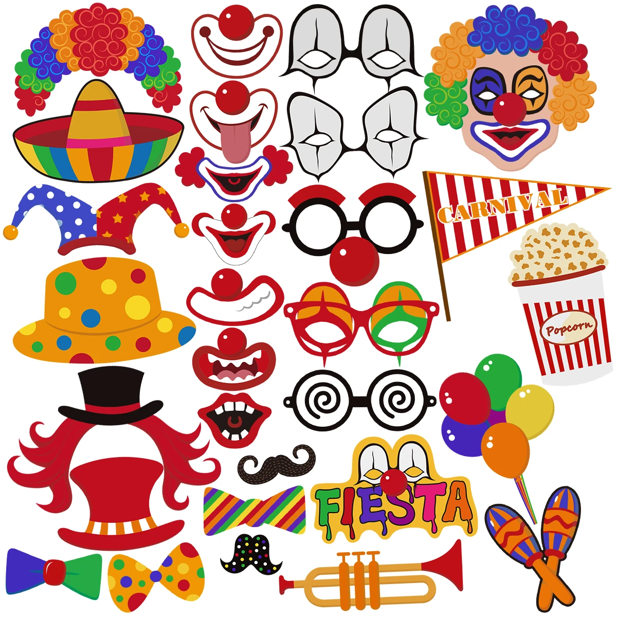 Circus Photo Booth Props Printable
