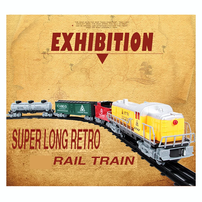 Kids electric Railway train Toys Classical Enlighten Train Track Model ...