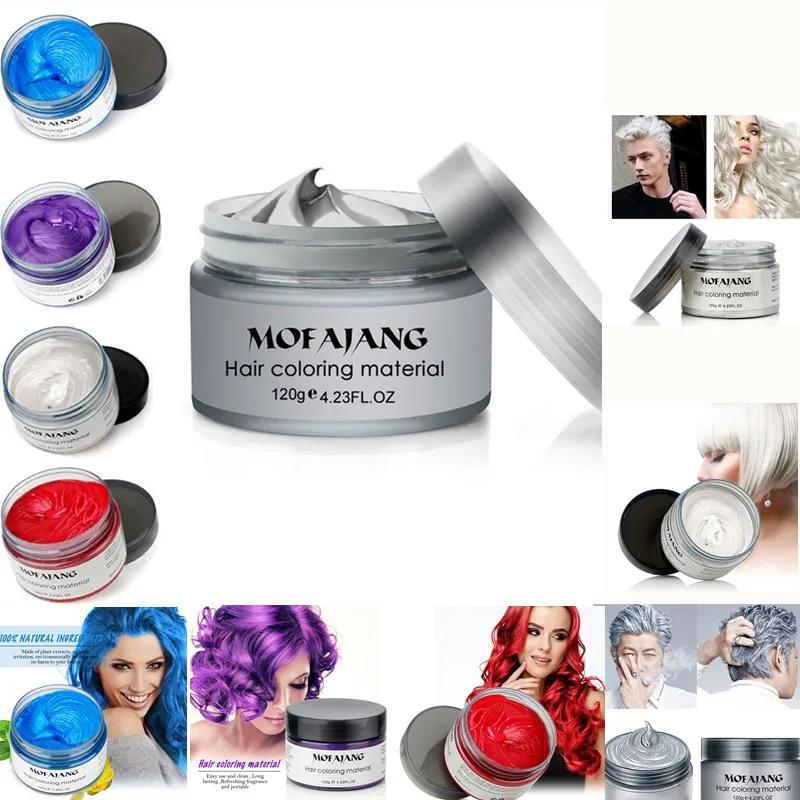 Universal 120ml Modeling Dyeing Hair Wax Solid Mud Easy Color Long ...