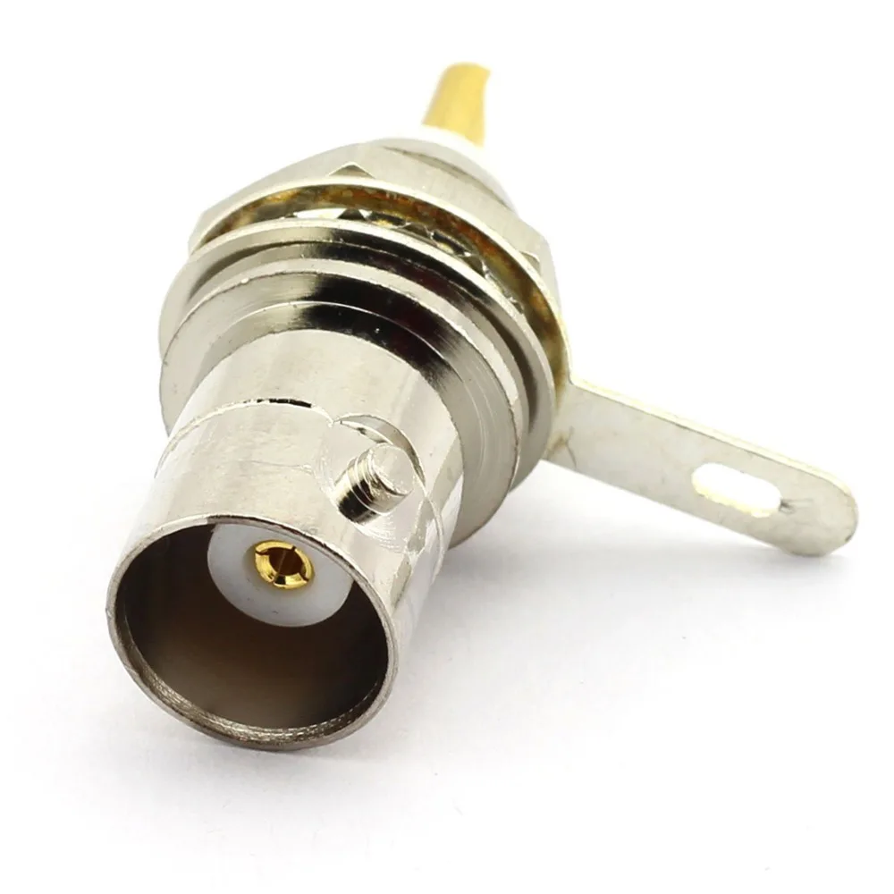 BNC Female Panel Mount with Nut Bulkhead Handle Solder Post Connector ...